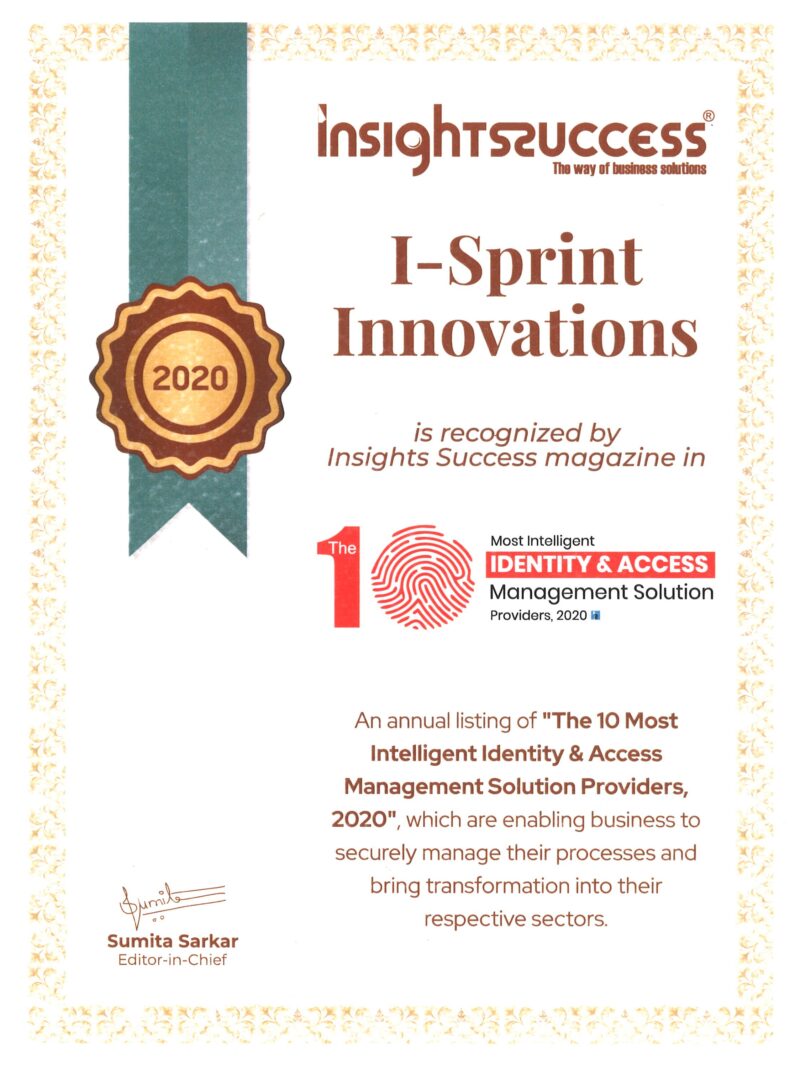 The 10 Most Intelligent Identity & Access Management Solution | i-Sprint Innovations
